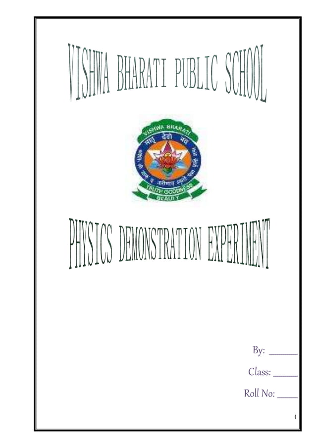 Physics demonstration experiment | DOCX | Chemistry | Science