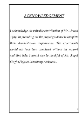 Physics demonstration experiment | DOCX | Chemistry | Science