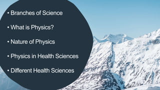 Physics in Health Services | PPTX