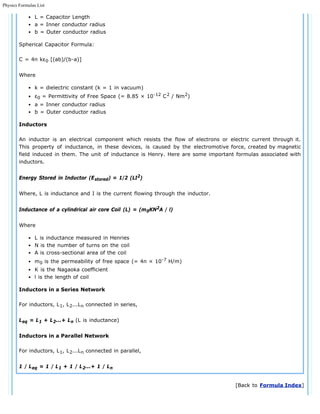 Physics formulas list | PDF