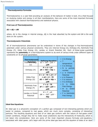 Physics formulas list | PDF