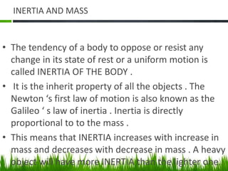 PhysicS FORCE AND LAWS OF MOTION PPT FOR SCHOOL PROJECT | PPTX