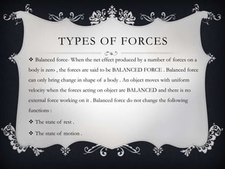 PhysicS FORCE AND LAWS OF MOTION PPT FOR SCHOOL PROJECT | PPTX
