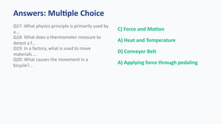 Physics in Everyday Life: Grade 11 Science Quiz on Energy and Forces | PPTX