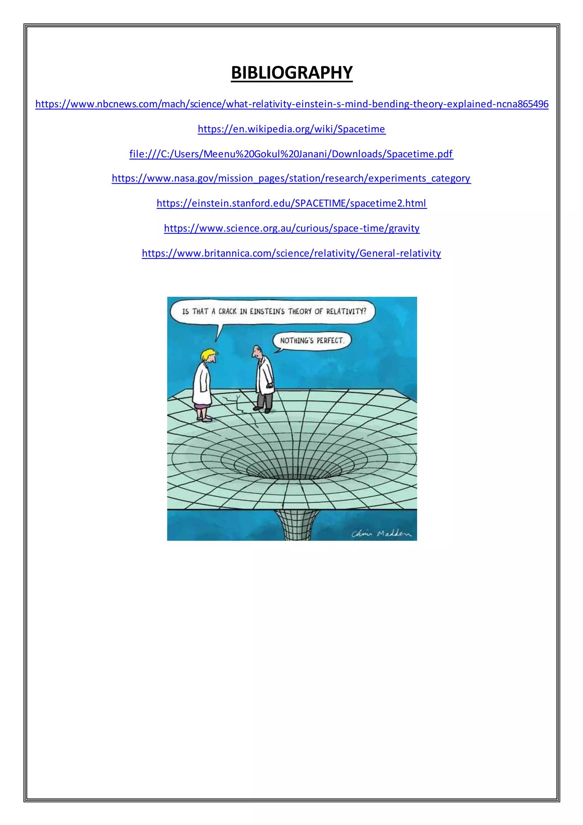 PHYSICS INVESTIGATORY PROJECT ON THEORY OF RELATIVITY HYPOTHESIS AND ...