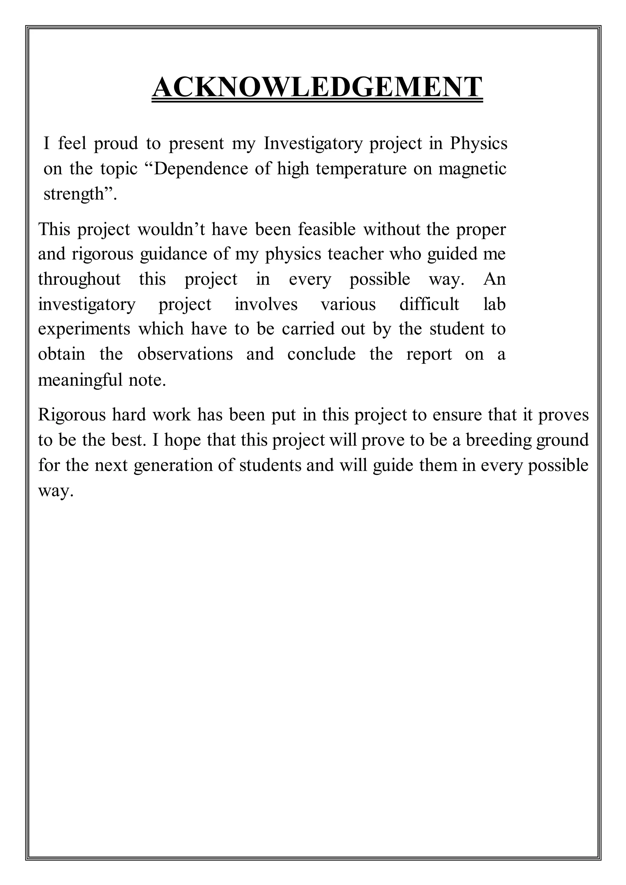 DEPENDENCE OF HIGH TEMPERATURE ON STRENGTH OF MAGNET | DOCX