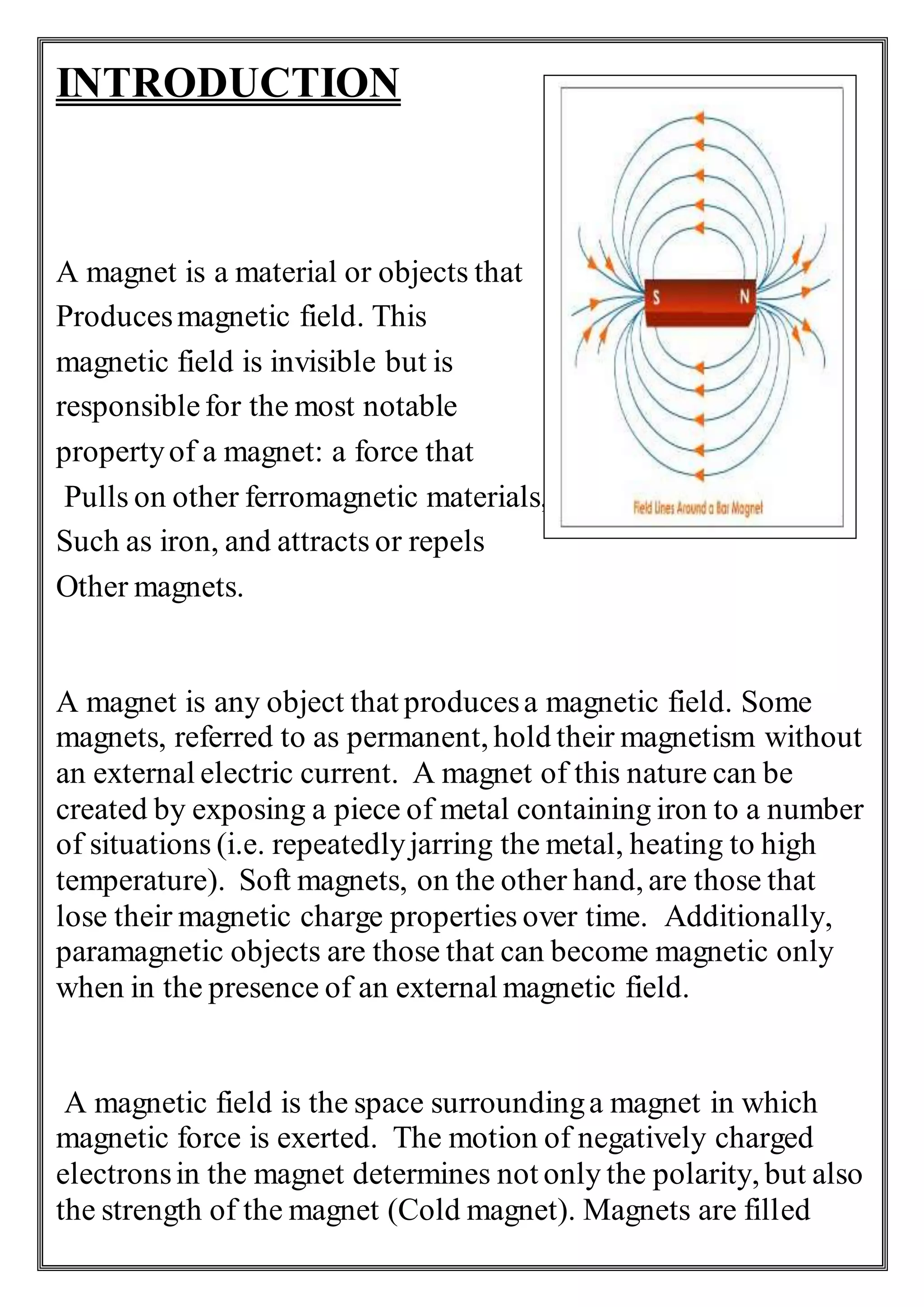 DEPENDENCE OF HIGH TEMPERATURE ON STRENGTH OF MAGNET | DOCX