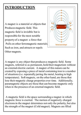 DEPENDENCE OF HIGH TEMPERATURE ON STRENGTH OF MAGNET | DOCX
