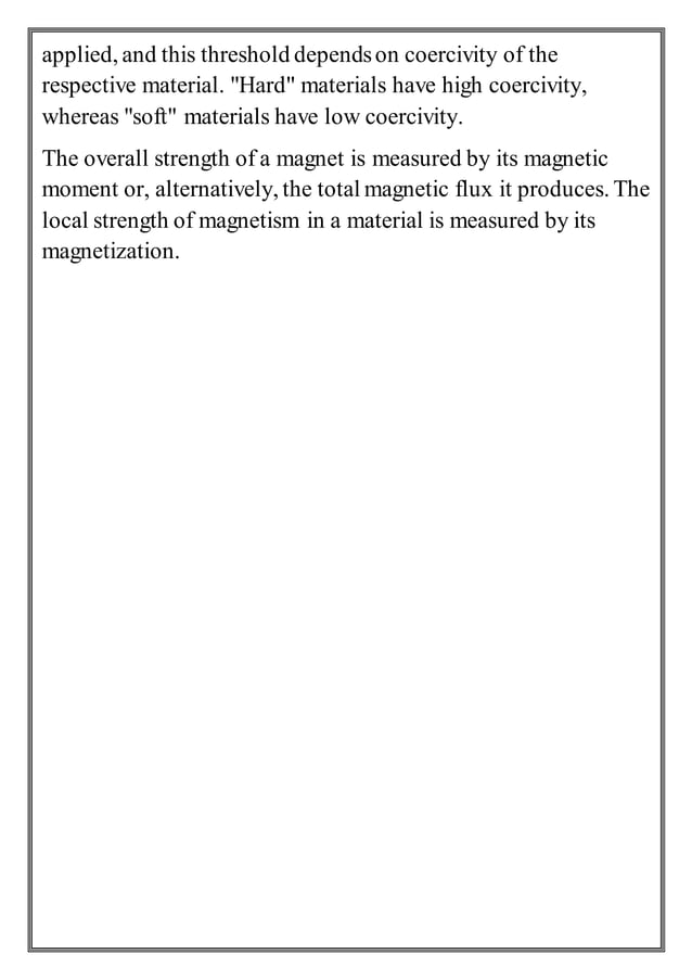DEPENDENCE OF HIGH TEMPERATURE ON STRENGTH OF MAGNET | DOCX | Chemistry ...