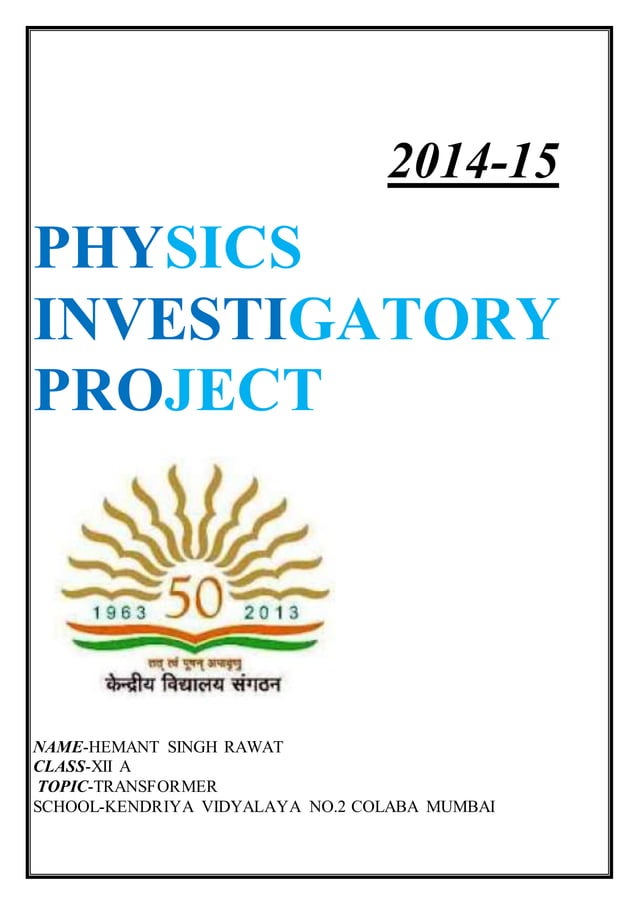 Physics investigatory | DOCX | Physics | Science
