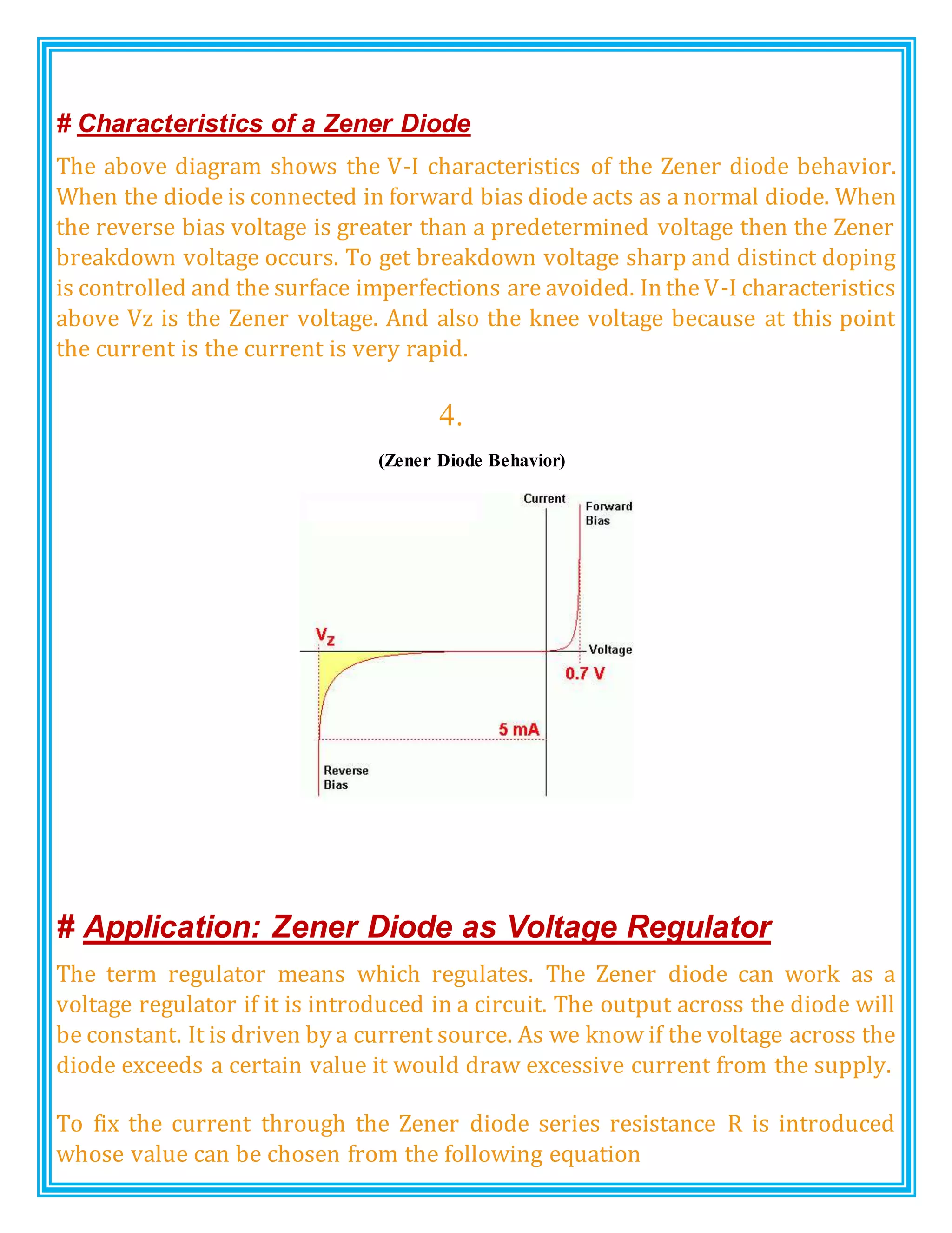 Physics Investigatory:To Study V-I Characteristics Of Zener Diode | DOCX