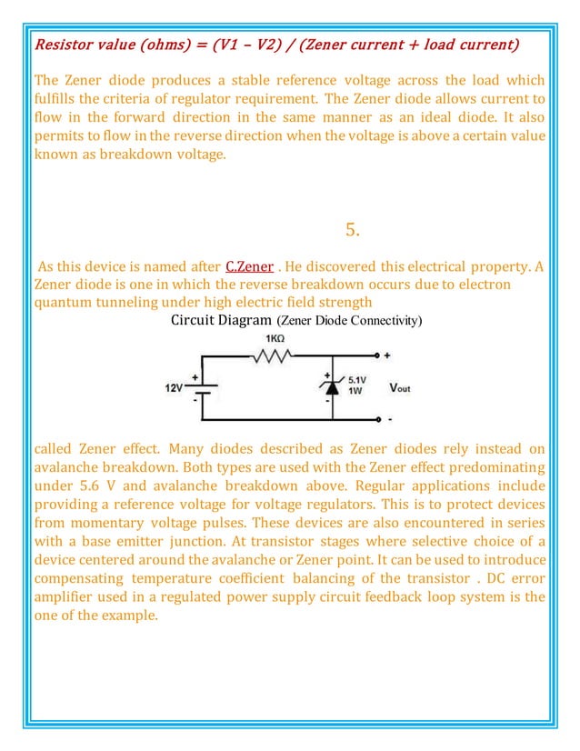 Physics Investigatory:To Study V-I Characteristics Of Zener Diode | DOCX