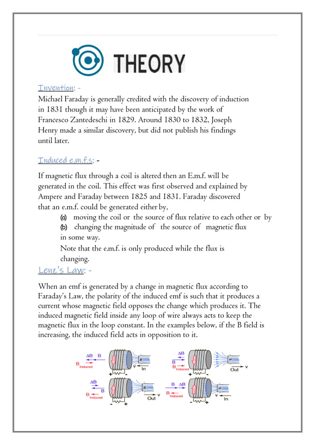 Physics Investigatory Electromagnetic Induction Class Xii Pdf