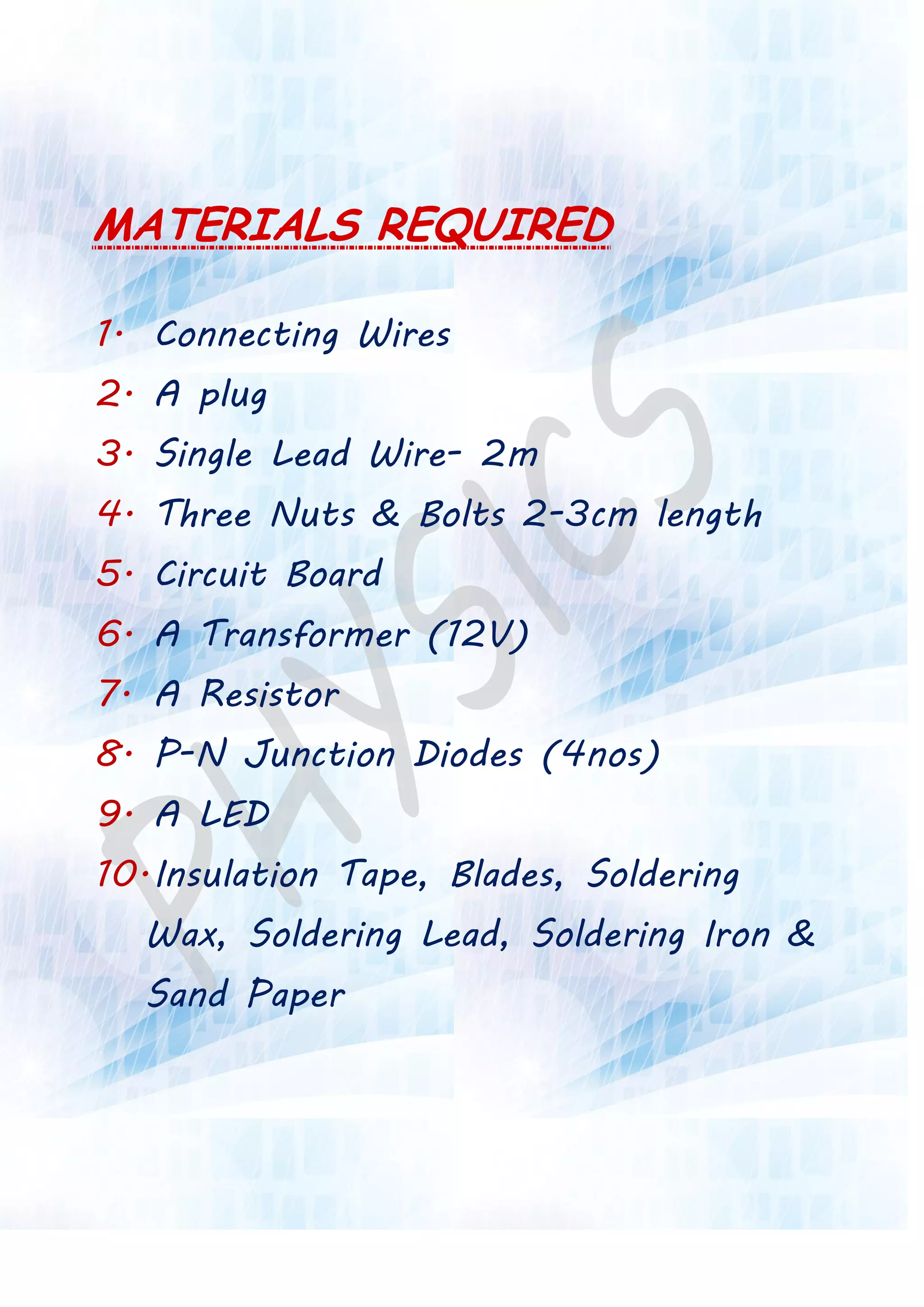 Physics investigatory project on RECTIFIER | PDF