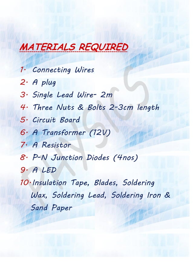 Physics investigatory project on RECTIFIER | PDF | Consumer Electronics ...