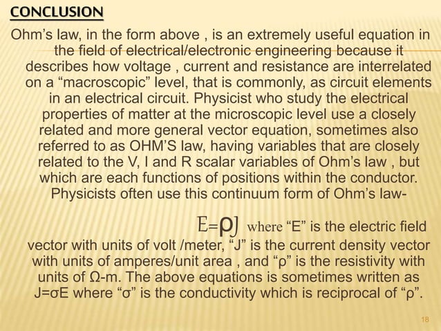 Physics investigatory project on Ohm's Law | PPTX | Chemistry | Science