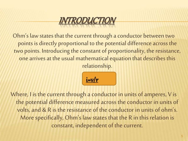 Physics investigatory project on Ohm's Law | PPTX | Chemistry | Science