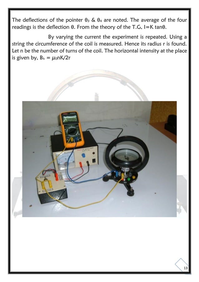 Physics Investigatory Project - Class 12 - Tangent Galvanometer | PDF