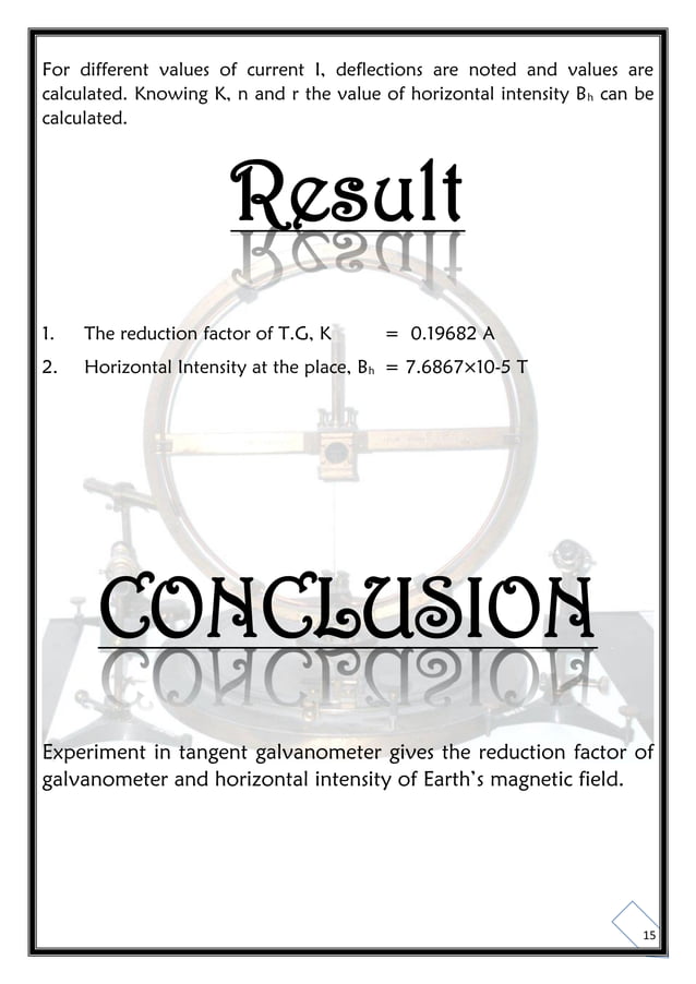 Physics Investigatory Project - Class 12 - Tangent Galvanometer | PDF