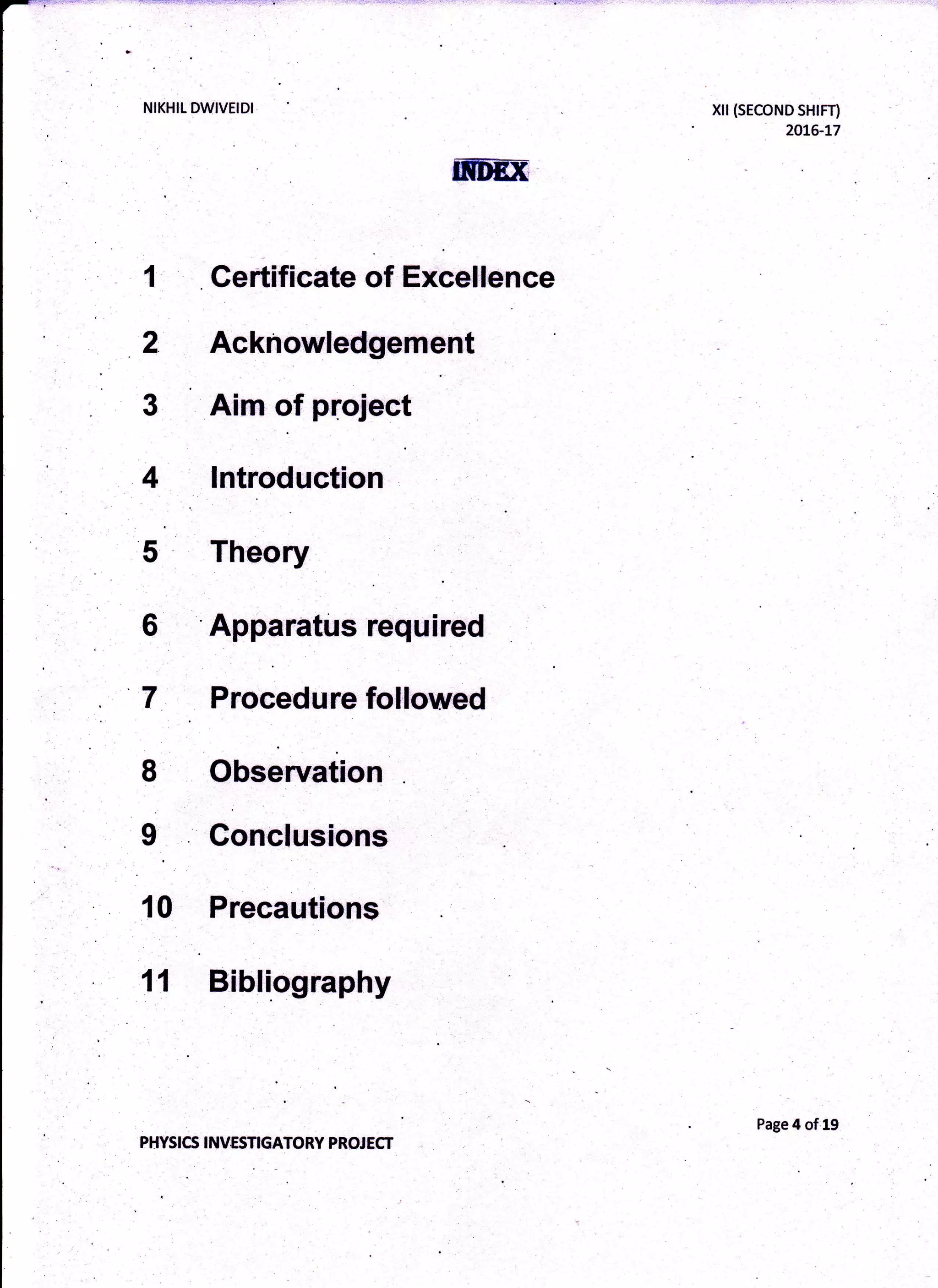 Physics investigatory project | PDF