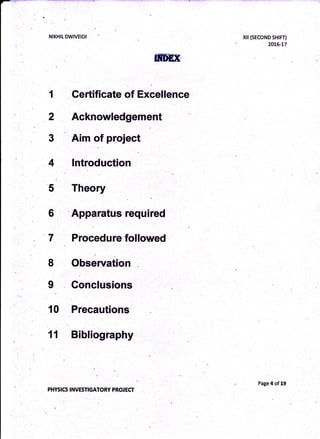 Physics investigatory project | PDF