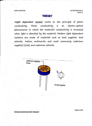 Physics investigatory project | PDF