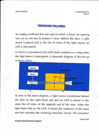 Physics investigatory project | PDF