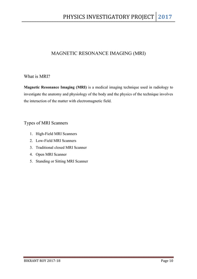 Physics Investigatory Project Class 11 & 12 | PDF