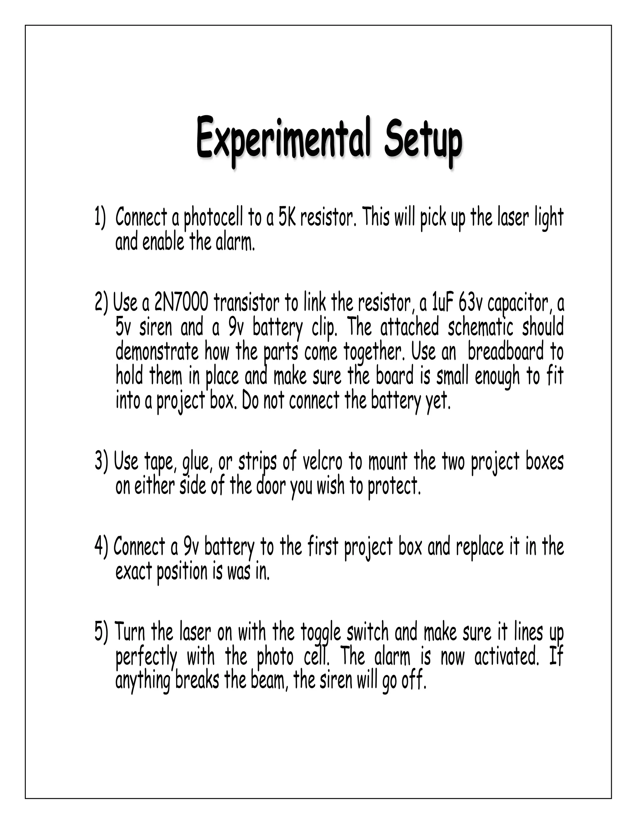 laser security alarm (Physics investigatory project 12) | DOCX