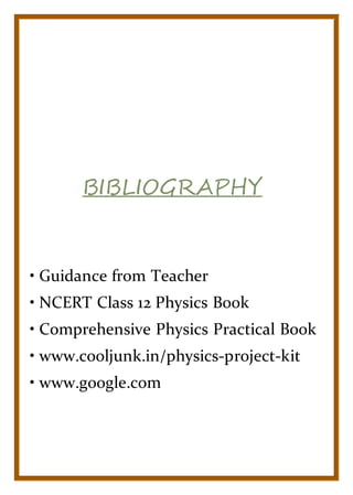 Physics investigatory projec tdocx | PDF