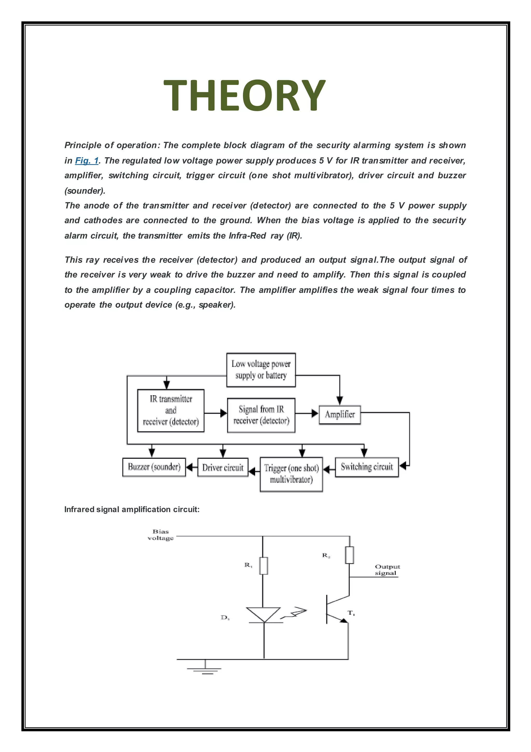 Physics investigatory project on ir based security system | DOCX
