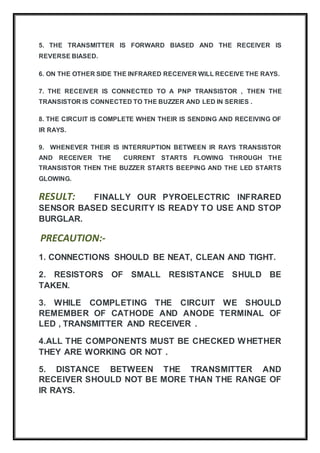 Physics investigatory project on ir based security system | DOCX