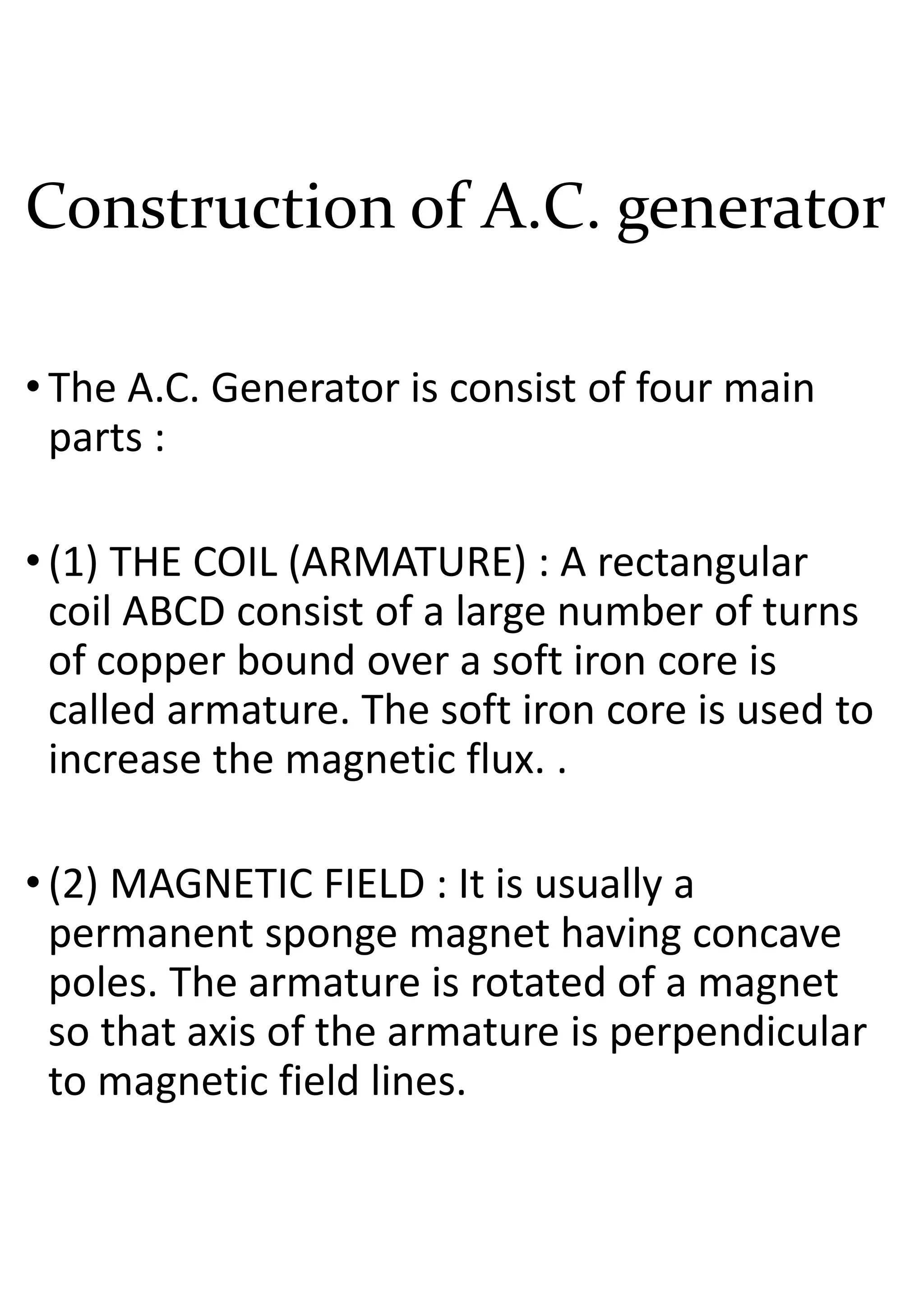 Ac generator and how to Enhance their efficiency | PPTX