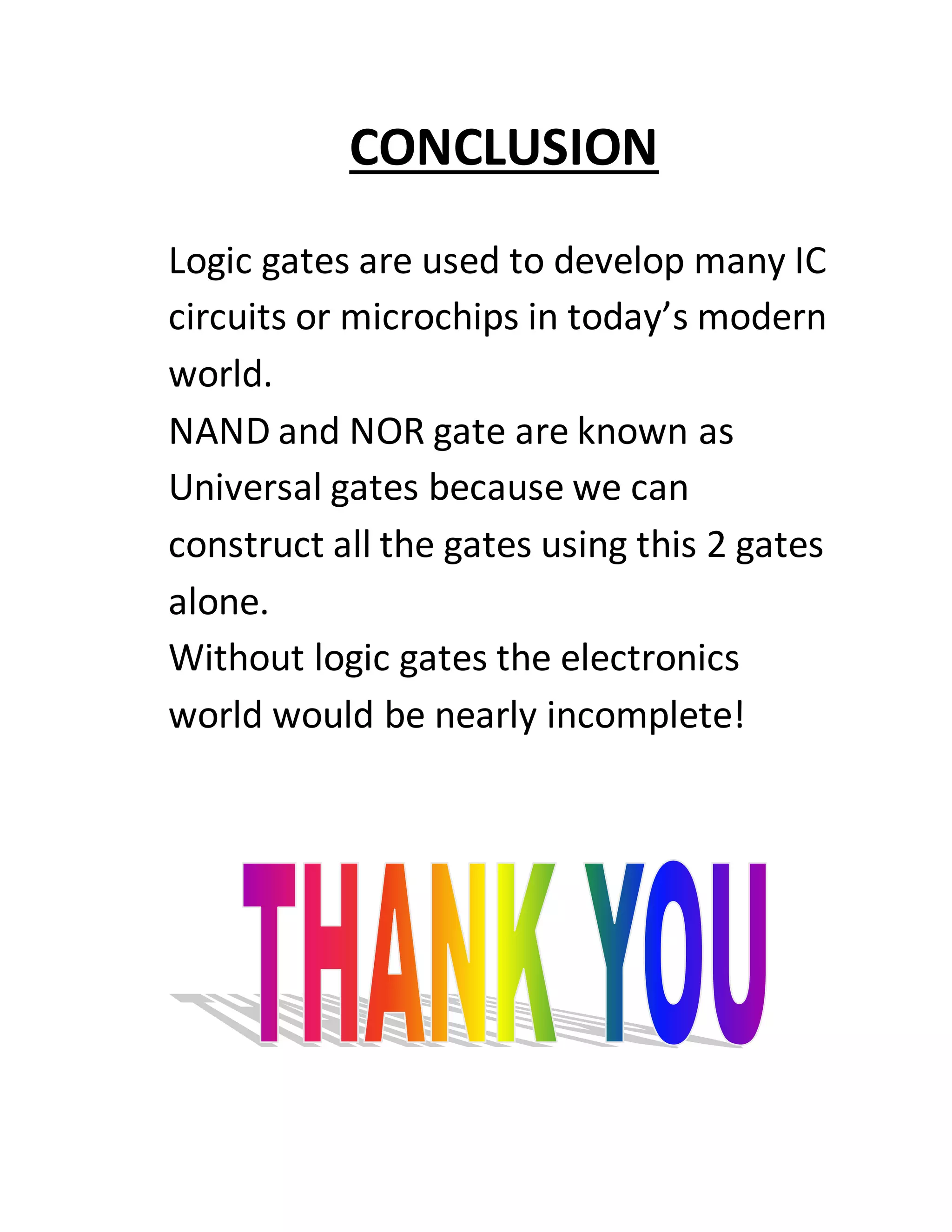 Physics investigatory project { LOGIC GATES} CLASS XII | DOCX