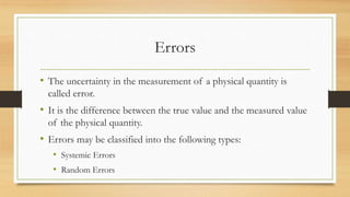 Physical Quantities and Measurements | PPTX