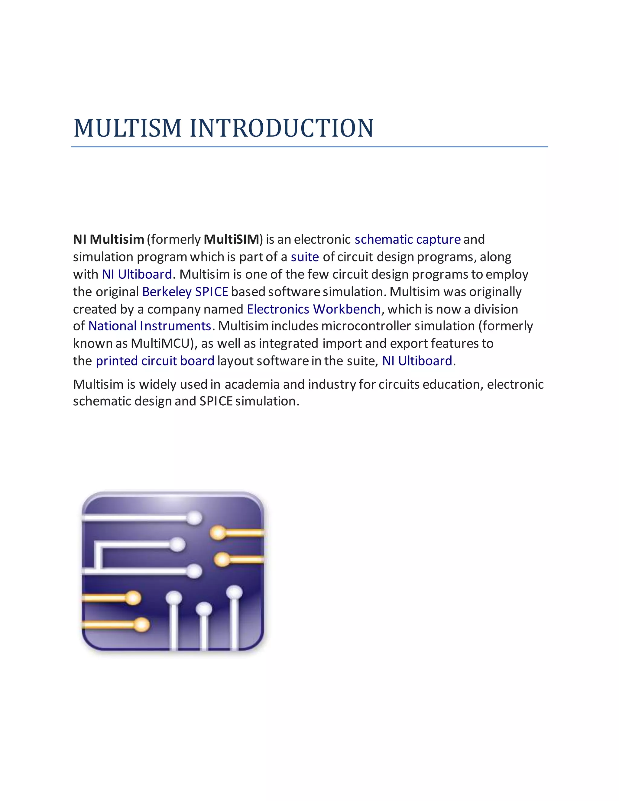 Introduction of multisim | DOCX