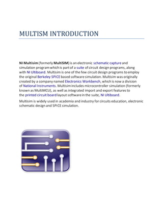 Introduction of multisim | DOCX
