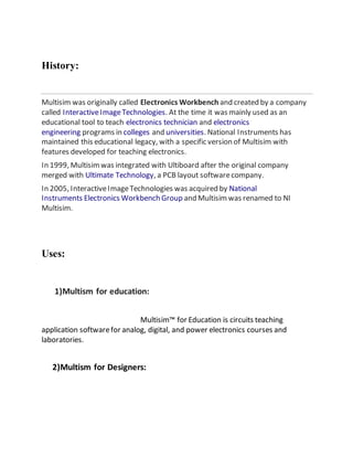 Introduction of multisim | DOCX