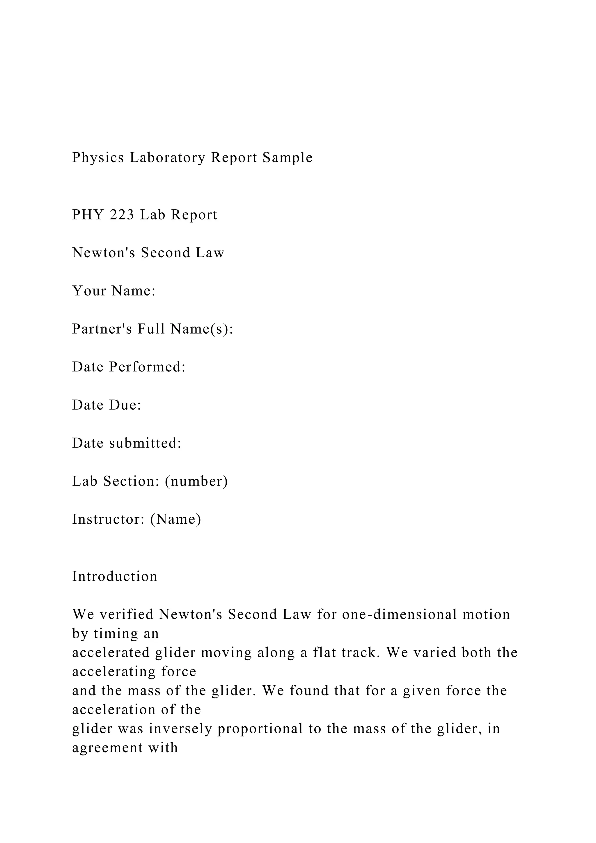 Physics Laboratory Report Sample PHY 223 Lab Report .docx