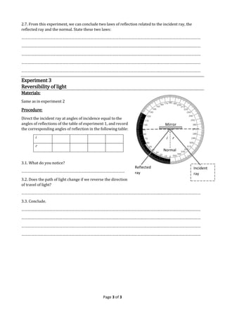 Physics lab worksheet reflection | PDF