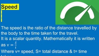 Basics of Kinematics (Scalar Vector) Sindh Board Physics | PPTX | Physics | Science