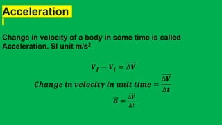 Acceleration and Equations of Motion(1st) | PPT