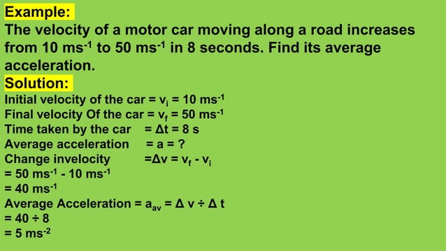 Acceleration and Equations of Motion(1st) | PPT