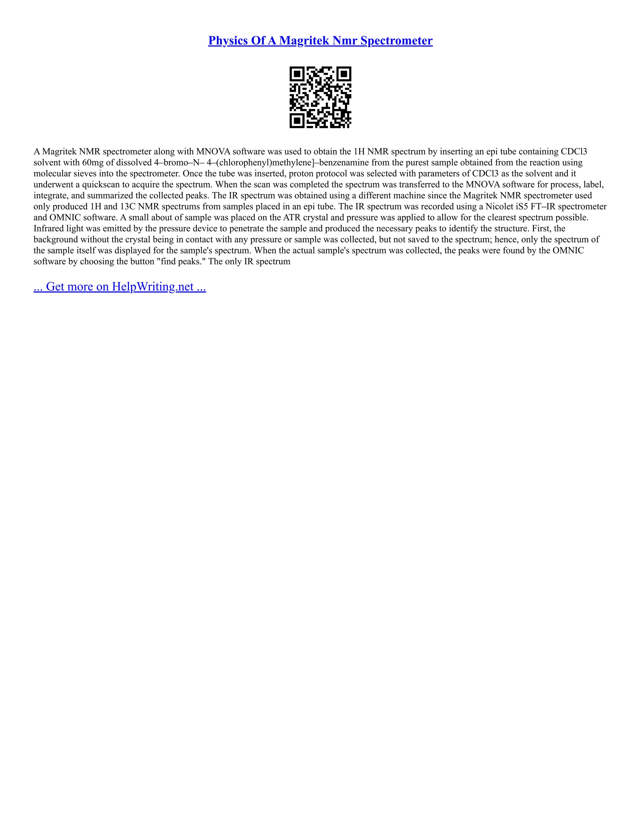 Physics Of A Magritek Nmr Spectrometer | PDF