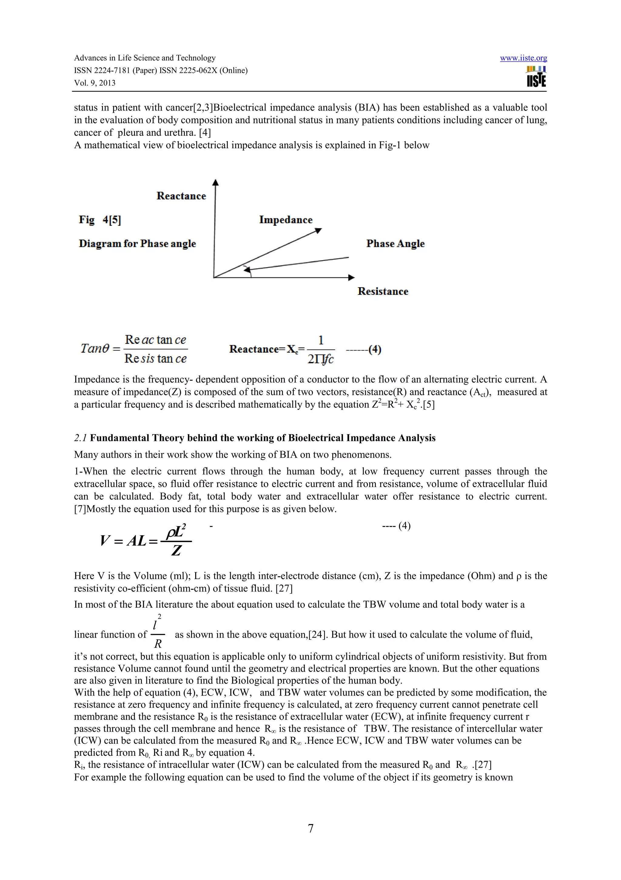 Physics of bio electrical impedance analysis | PDF