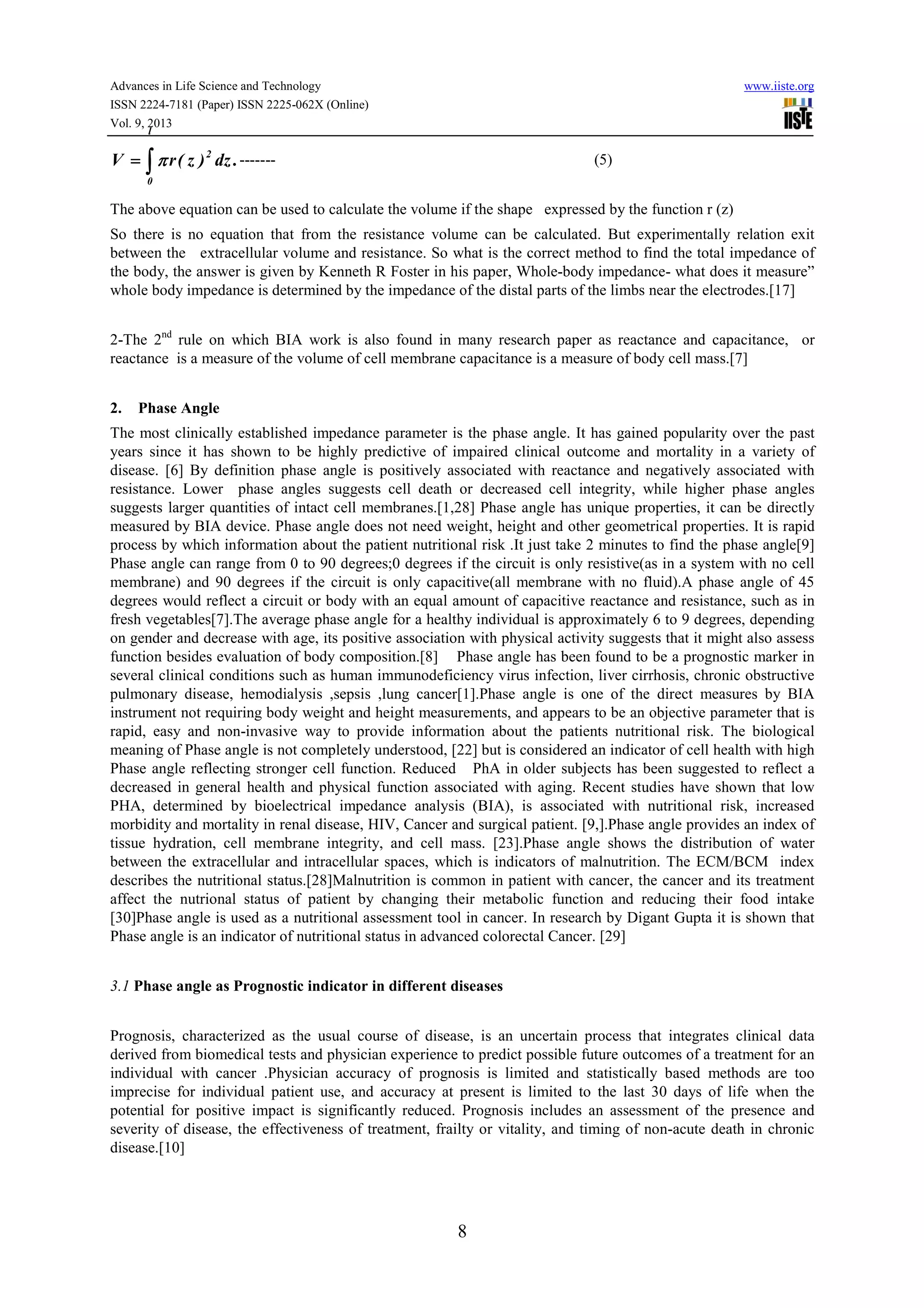 Physics of bio electrical impedance analysis | PDF