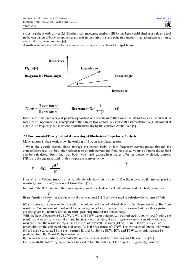 Physics of bio electrical impedance analysis | PDF | Physics | Science
