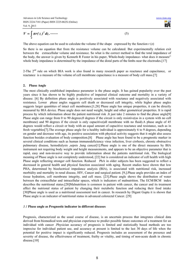 Physics of bio electrical impedance analysis | PDF | Physics | Science