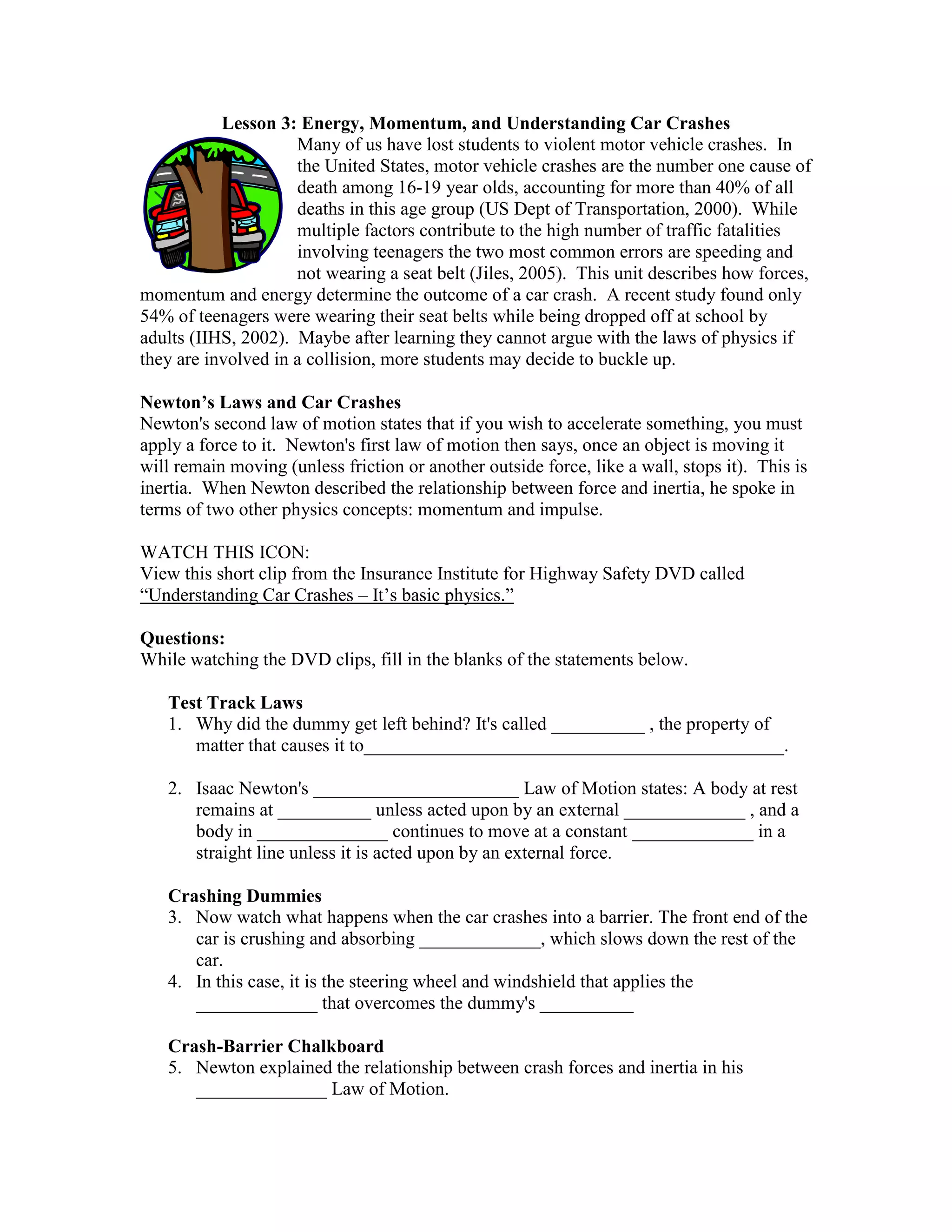 Physicsof carcrash momentum | PDF