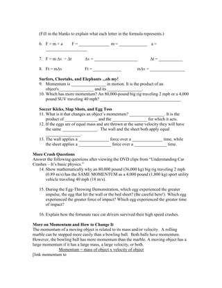 Physicsof carcrash momentum | PDF